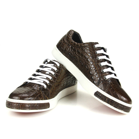 Brown Genuine Crocodile Leather Shoes