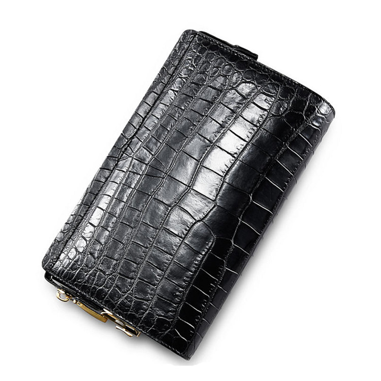 Large Genuine Alligator Wallet, Men's Alligator Clutch Wallet