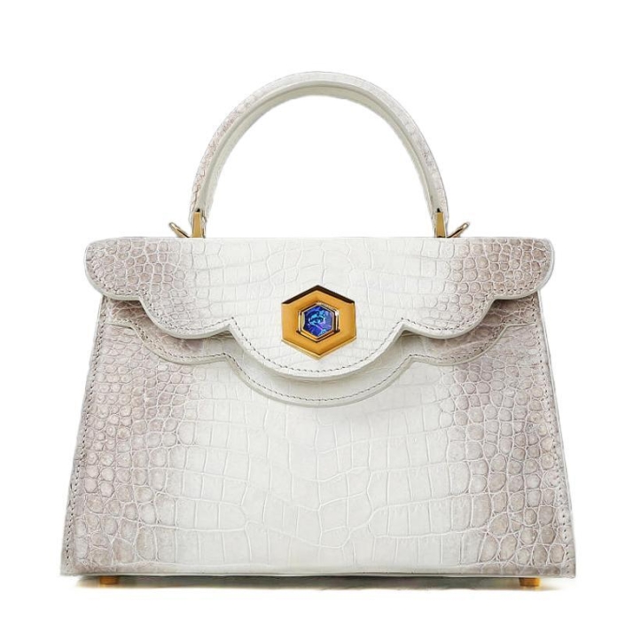 Alligator Leather Tote Shoulder Bag Top Handle Bag for Work Travel