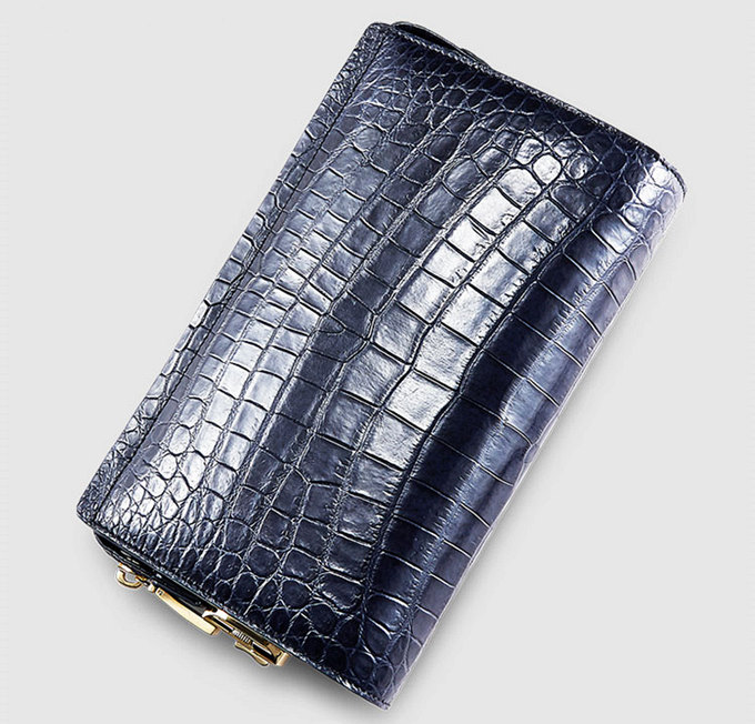 Large Genuine Alligator Wallet, Men's Alligator Clutch Wallet
