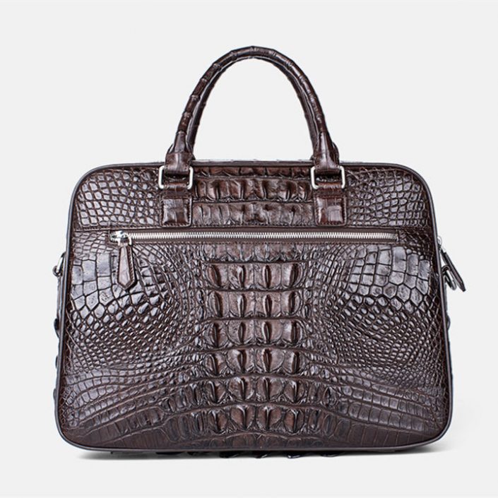 Classic Crocodile Briefcase, Crocodile Shoulder Bag, Crossbody Bag for Men