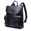 Luxury Genuine Crocodile Skin Backpack, Men’s Double Crocodile Shoulder Bag