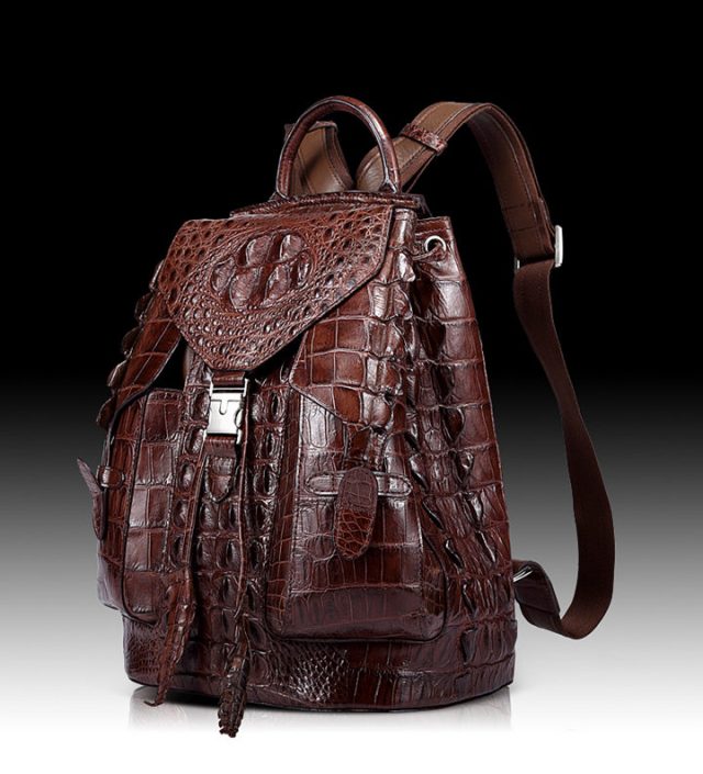 Stylish Crocodile Backpack, Travel Backpack, Shoulder Bag