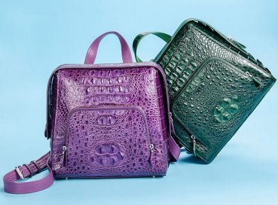 Ladies Genuine Crocodile Skin Backpack Shoulder Bag