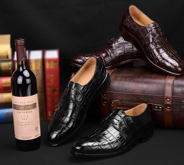 Men's Premium Genuine Alligator Skin Dress Shoes