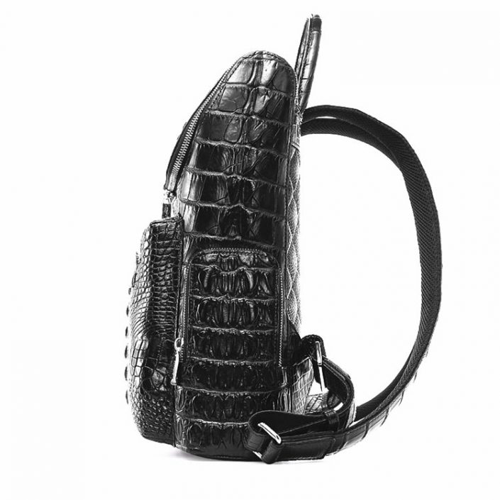 Men’s Genuine Crocodile Skin Backpack, Casual Travel Bag Extra Capacity ...