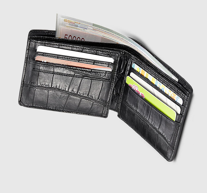 Classic Alligator Wallet, Genuine Alligator Skin Wallet for Men