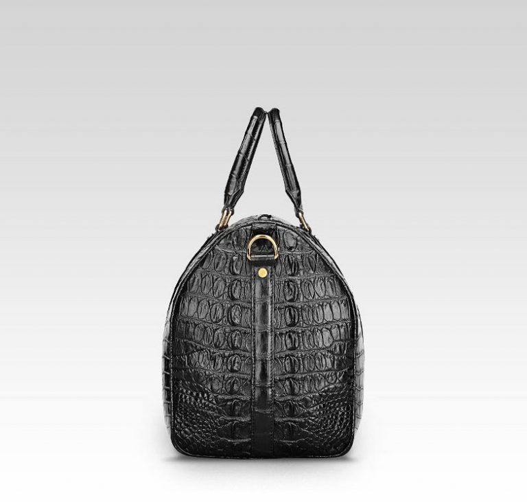 Crocodile Leather Travel Weekender Overnight Duffel Bag