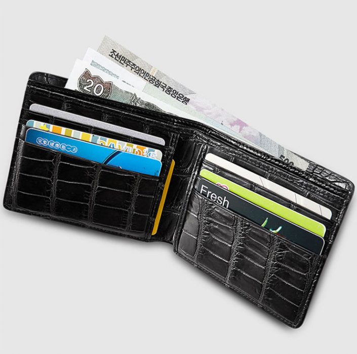 Classic Alligator Wallet, Genuine Alligator Skin Wallet for Men