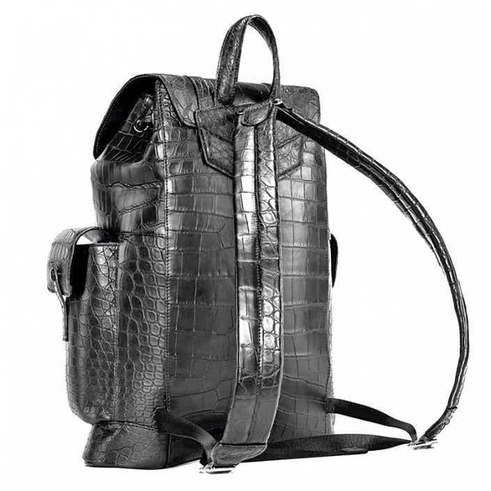 Handcrafted Alligator Skin Backpack Shoulder Bag Travel Bag