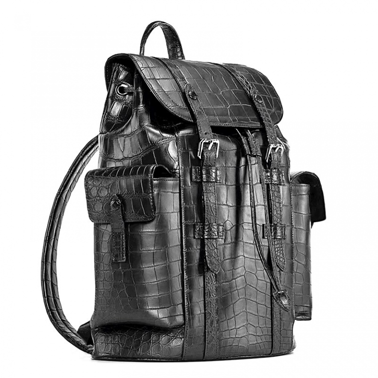 Handcrafted Alligator Skin Backpack Shoulder Bag Travel Bag