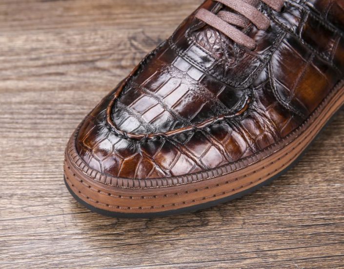 Designer Lace up Alligator Shoes Casual Alligator Sneakers for Men