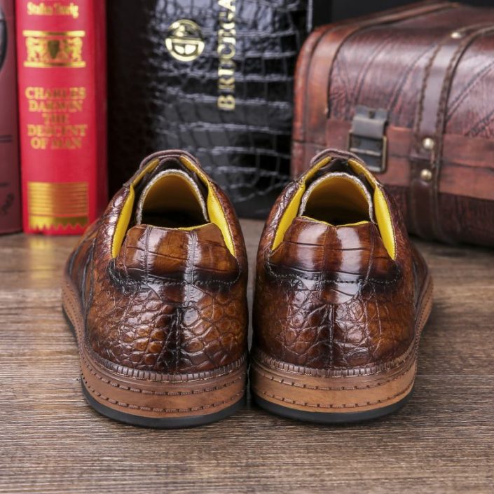 Designer Lace up Alligator Shoes Casual Alligator Sneakers for Men