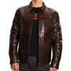 Men’s Alligator Leather Jacket Slim Fit Tucker Coat
