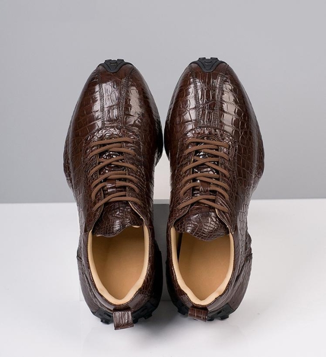 Vintage Alligator Sneakers, Alligator Chunky Sneakers for Men