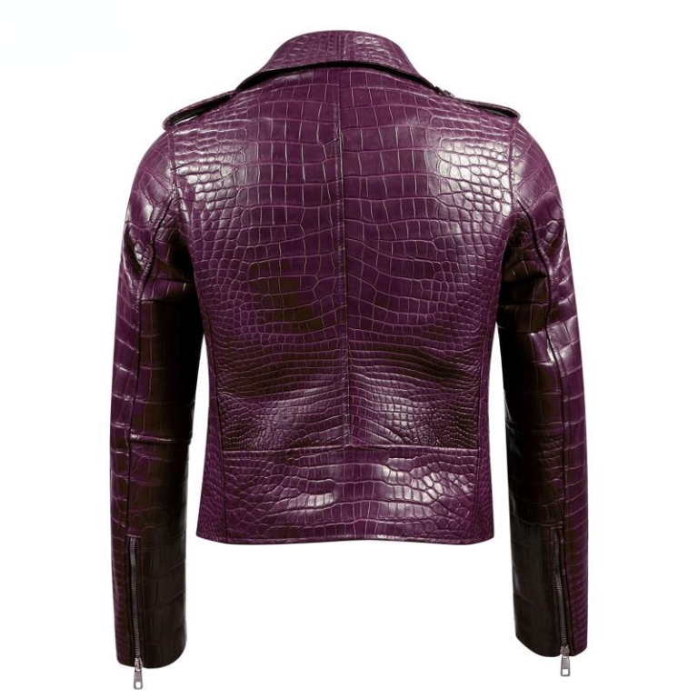Women's Alligator Motorcycle Jackets Moto Biker Jacket Coats